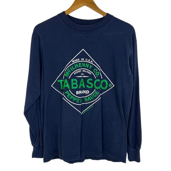 Gildan | Shirts | Vtg Y2k Gildan Mens Blue Tabasco Logo Spell Out Hot ...